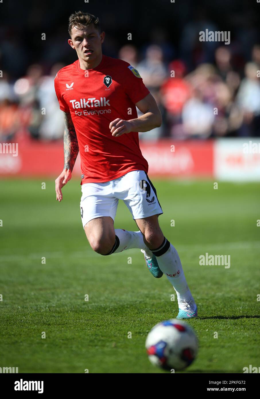 Salford City’s Callum Hendry in action during the Sky Bet League One ...