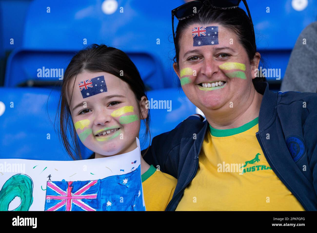 Wimbledon, London, UK. 7 April 2023. Australian supporters daughter ...