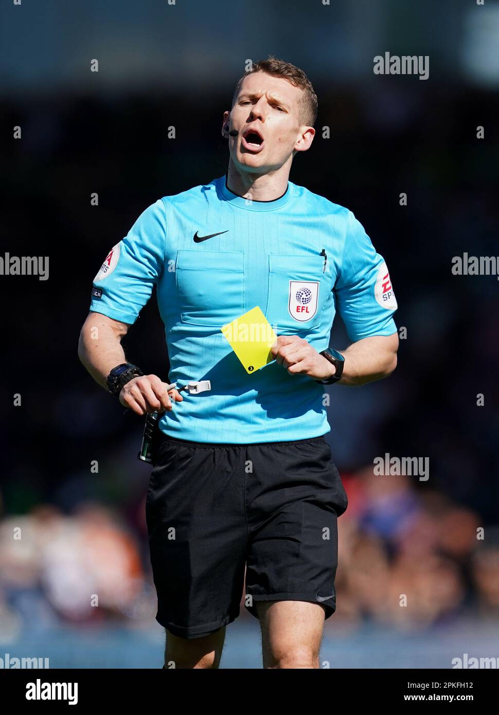 Match referee Will Finnie during the Sky Bet League One match at The ...