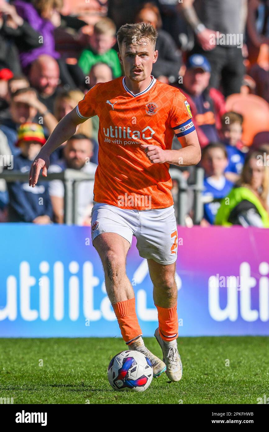 Callum Connolly #2 of Blackpool in action during the game during the ...