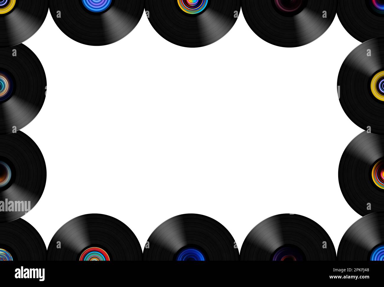 A frame made by Vinyl records LP with graphics label, full background ...