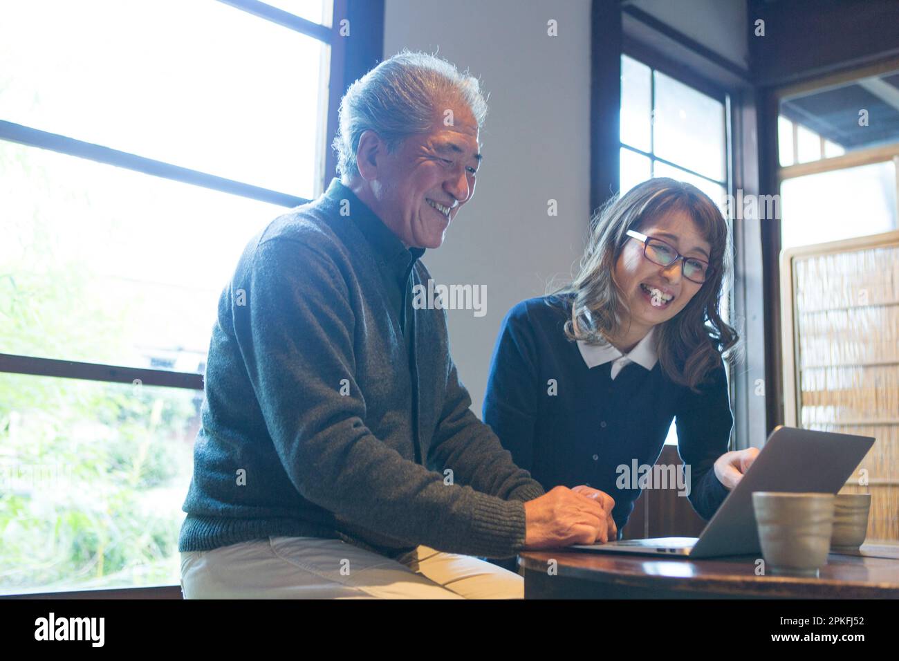 Asian senior grandfather doing hi-res stock photography and images - Alamy