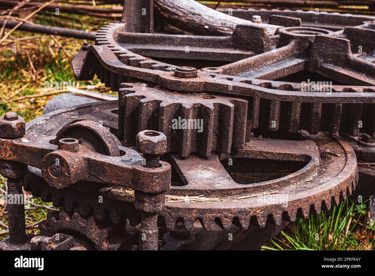 old mechanism a part of the machine with rusty gears Stock Photo - Alamy