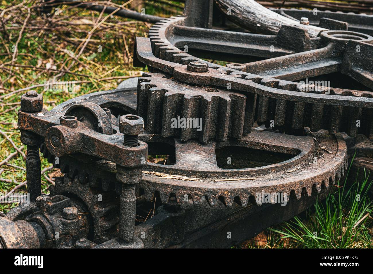old mechanism a part of the machine with rusty gears Stock Photo - Alamy