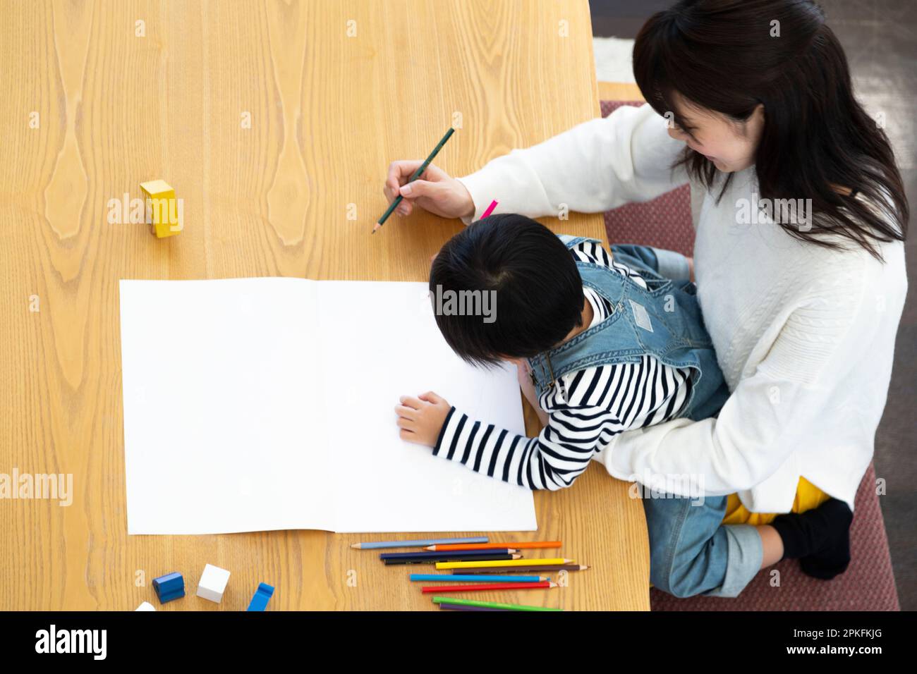 Parent and Child Drawing Stock Photo - Alamy
