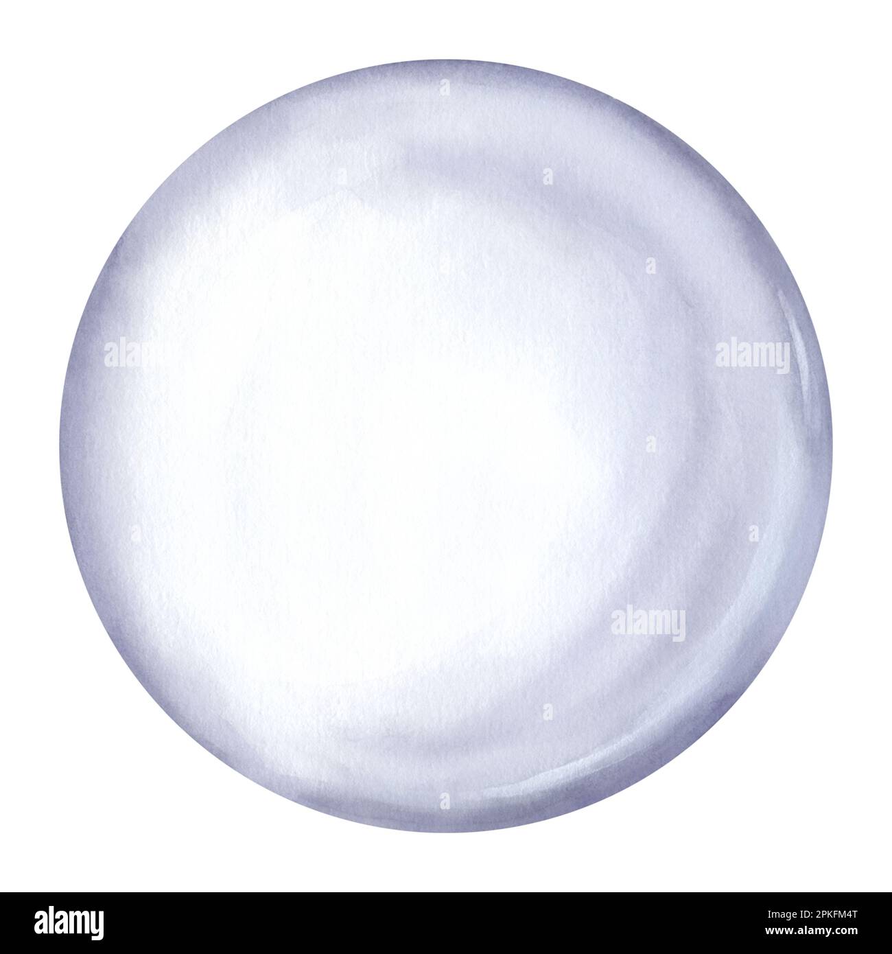 Transparent ball, bubble. Glass crystal sphere. Hand-drawn watercolor ...