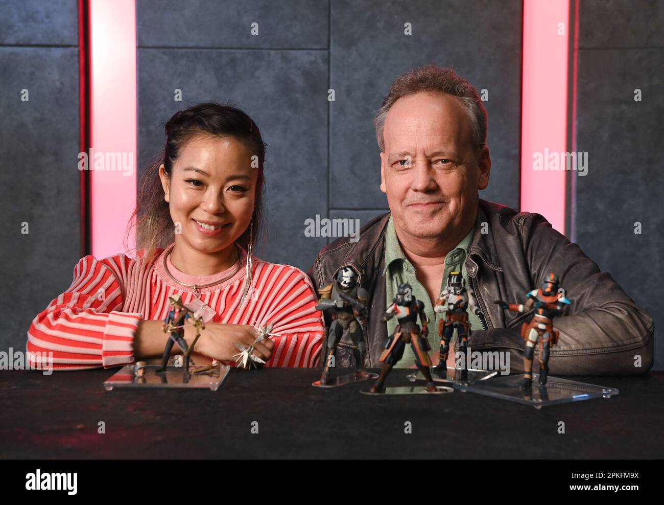 EDITORIAL USE ONLY Michelle Ang who voices Omega, and Dee Bradley Baker ...