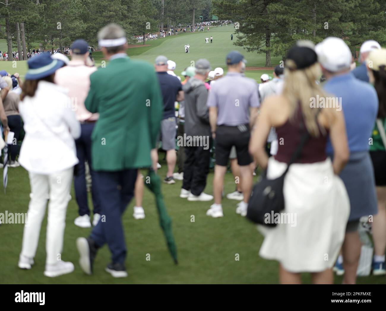 Augusta, United States. 07th Apr, 2023. Patrons and members watch as ...