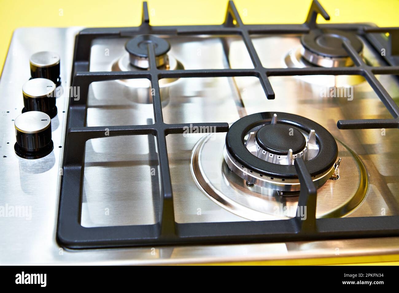 Modern gas stove on display in store Stock Photo - Alamy