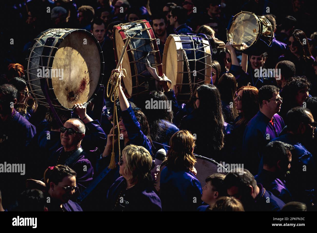 Calanda, Spain. 07th Apr, 2023. Drums depicting the face of Jesus ...