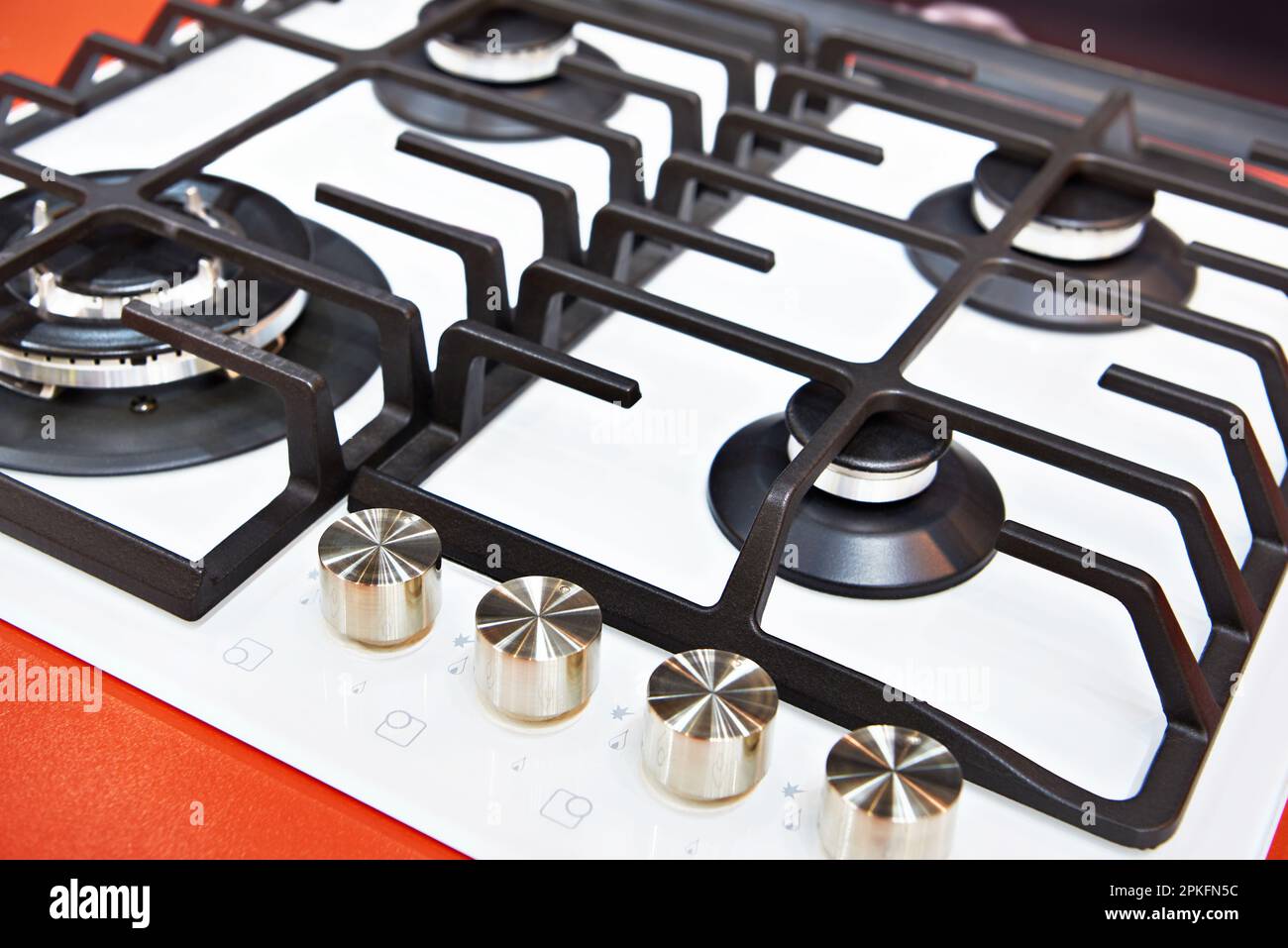 Modern gas stove on display in store Stock Photo - Alamy