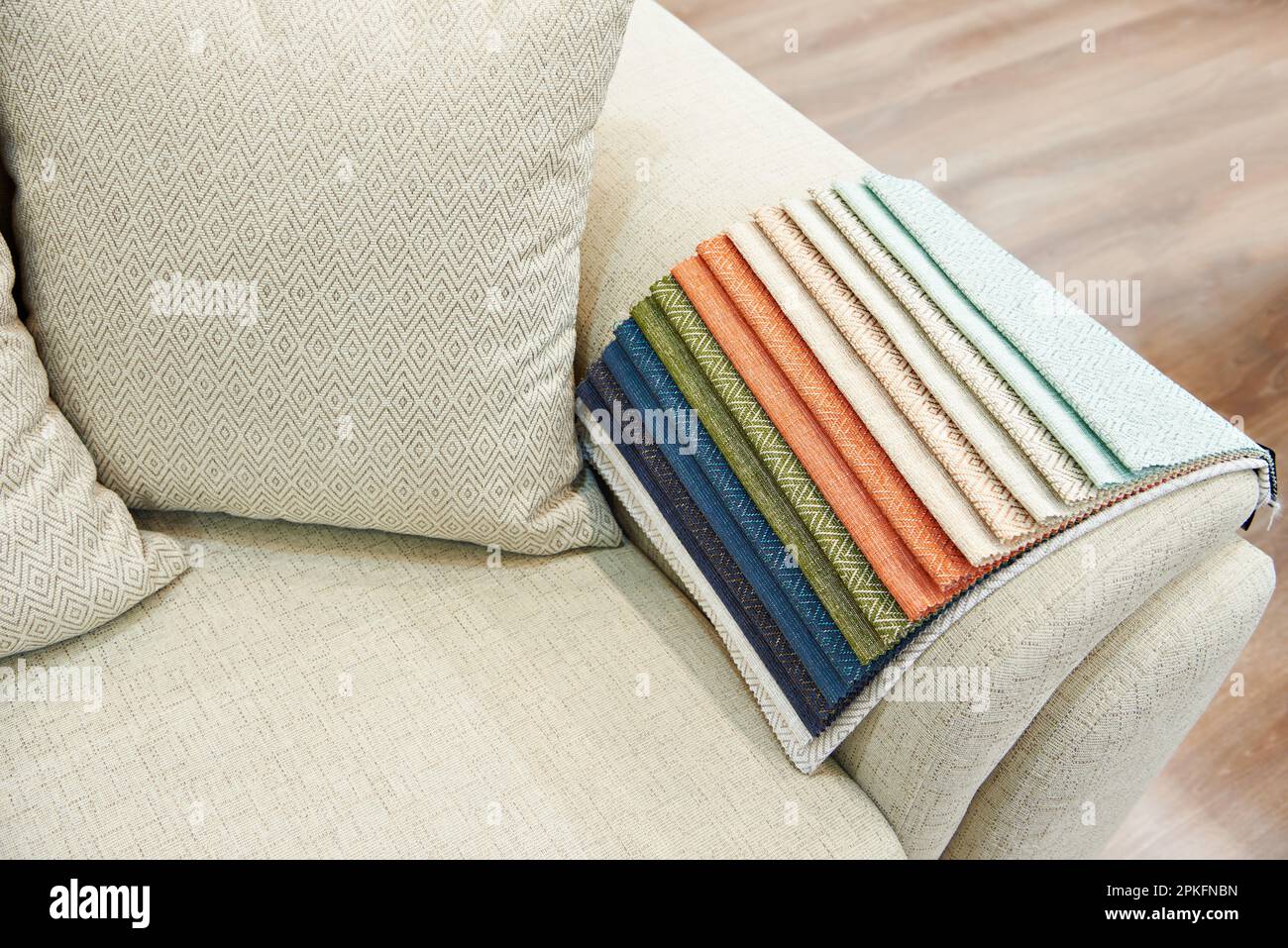 Fabric samples of upholstery sofa in the store Stock Photo - Alamy