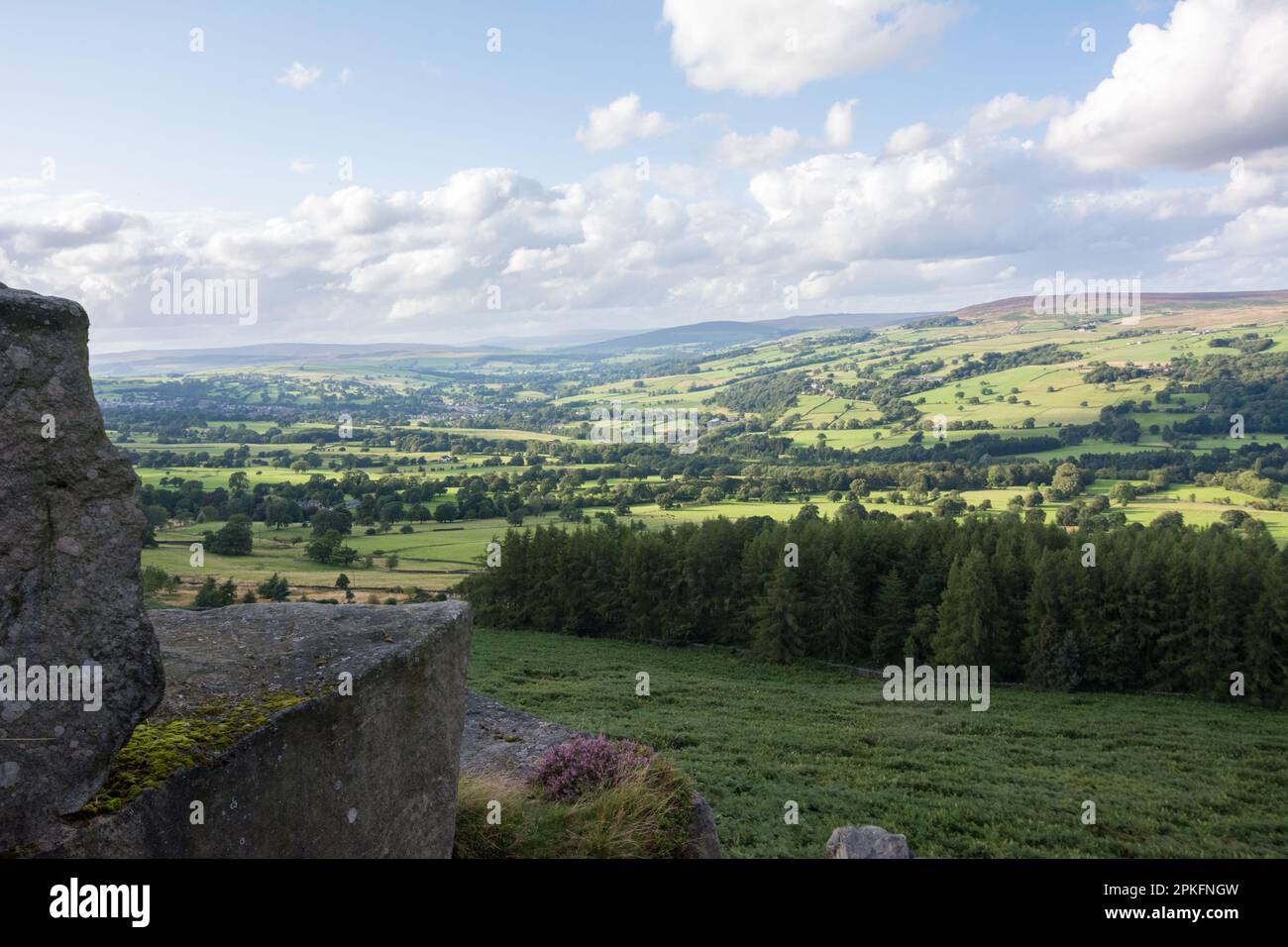 View north from Ilkley moor, walking the Dales High Way towards ...