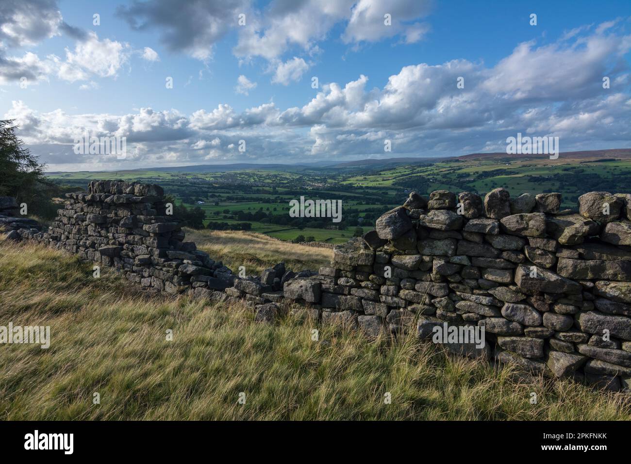 View north from Ilkley moor, walking the Dales High Way towards ...