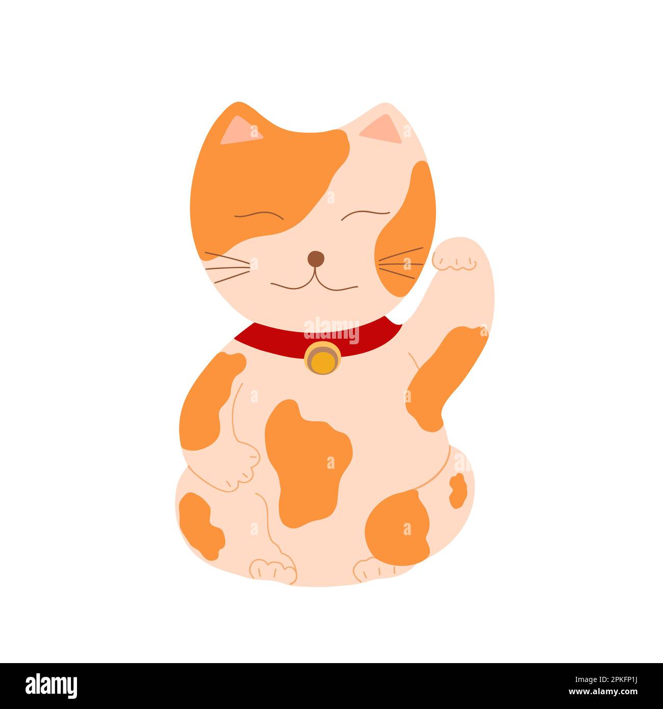 Maneki neko Japanese traditional lucky cat vector illustration, cute ...