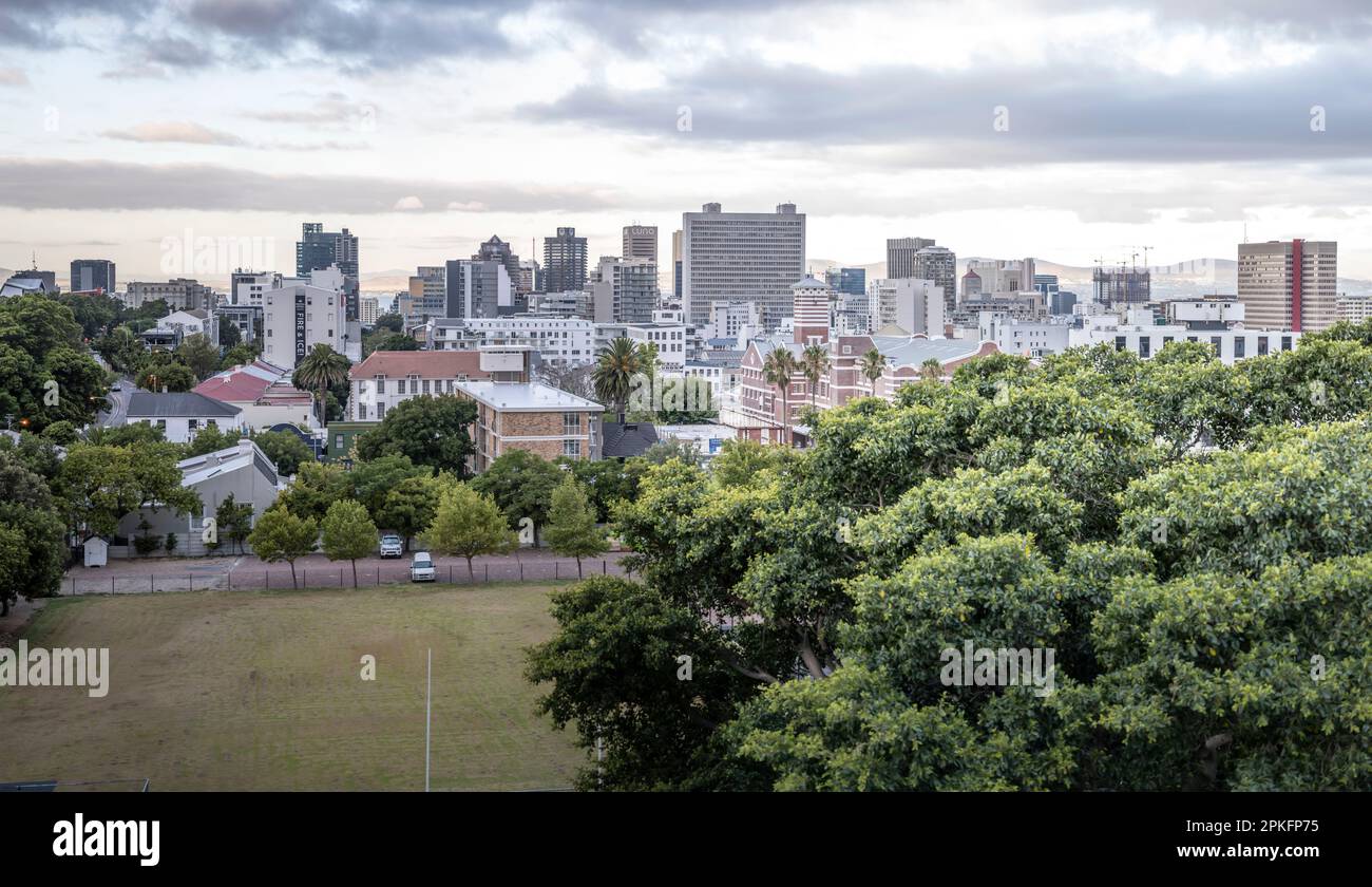 cityscape with downtown tall buildings, shot from Garden neighborhood ...