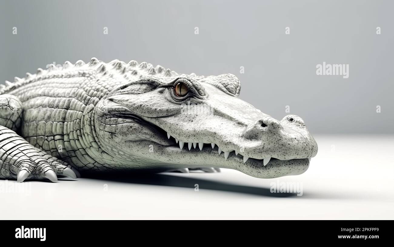 White crocodile on a light background. Illustration Stock Photo - Alamy