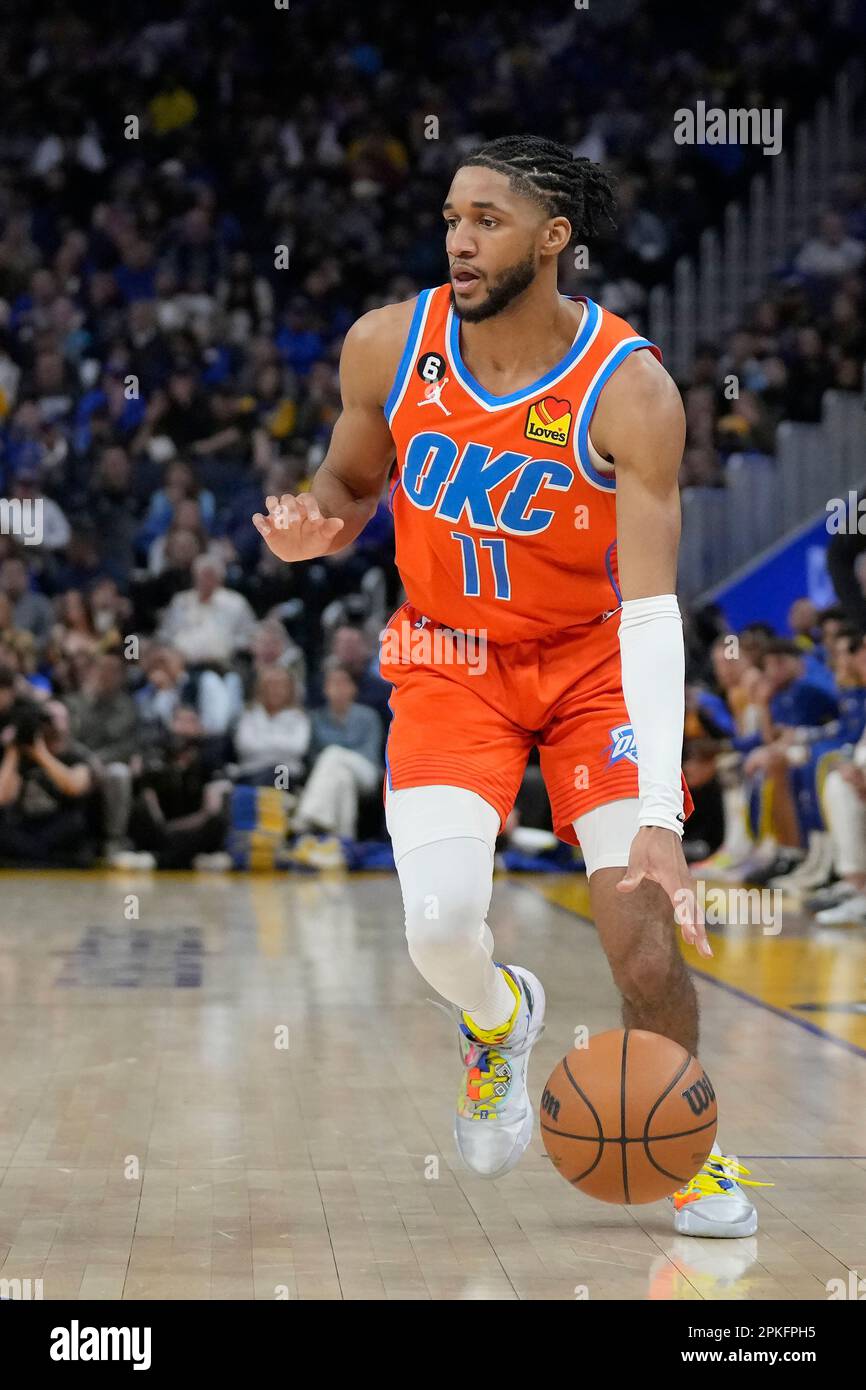 Oklahoma City Thunder guard Isaiah Joe during an NBA basketball game ...