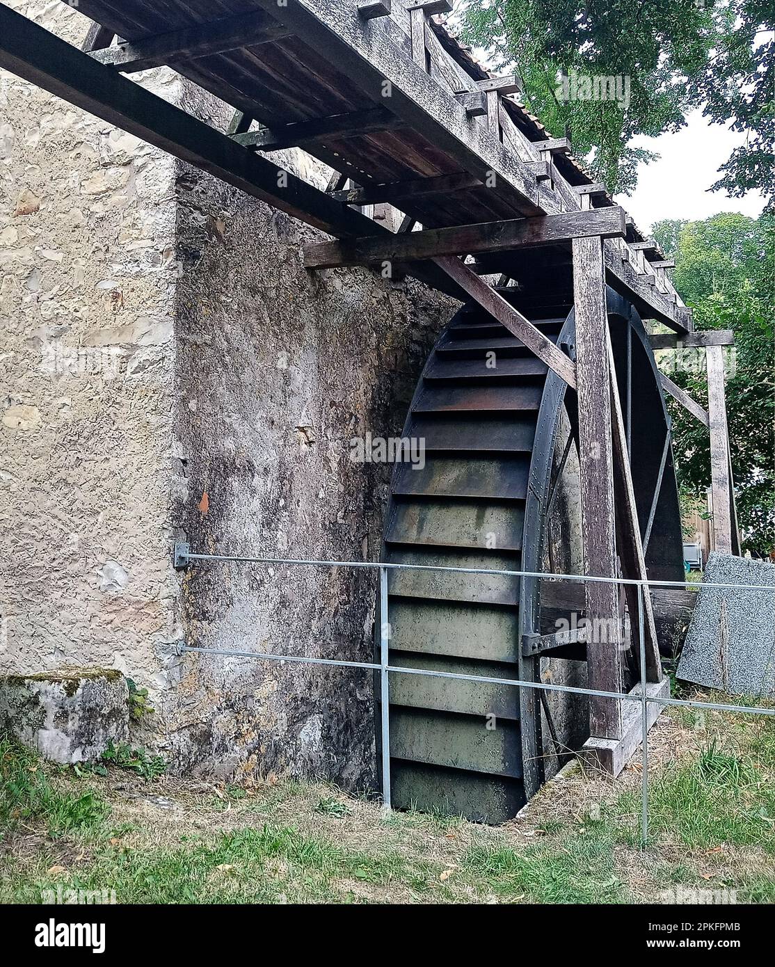 Historic watermill wheel, wooden Stock Photo - Alamy