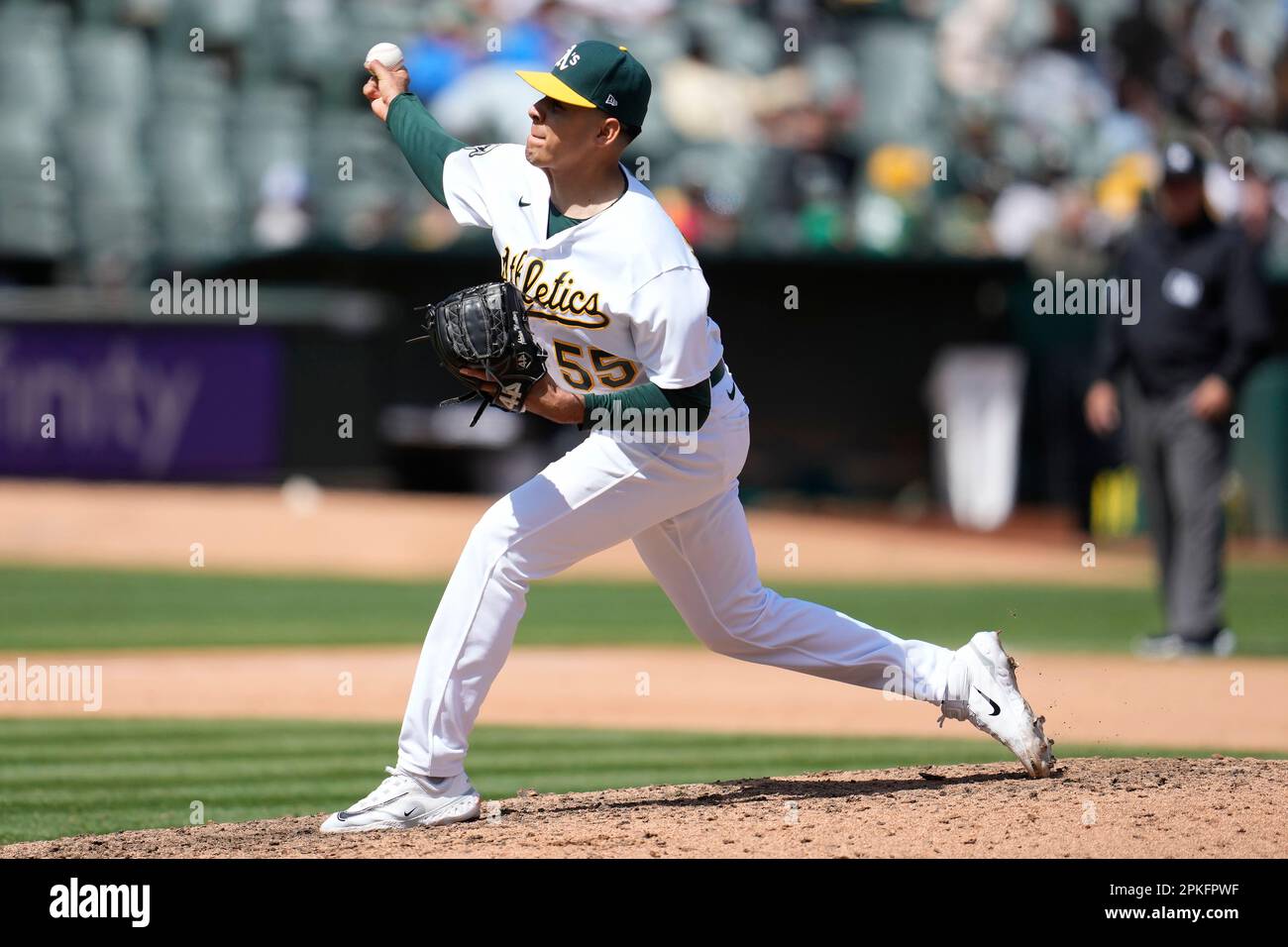 Oakland Athletics' Adrian Martinez during a baseball game against the ...
