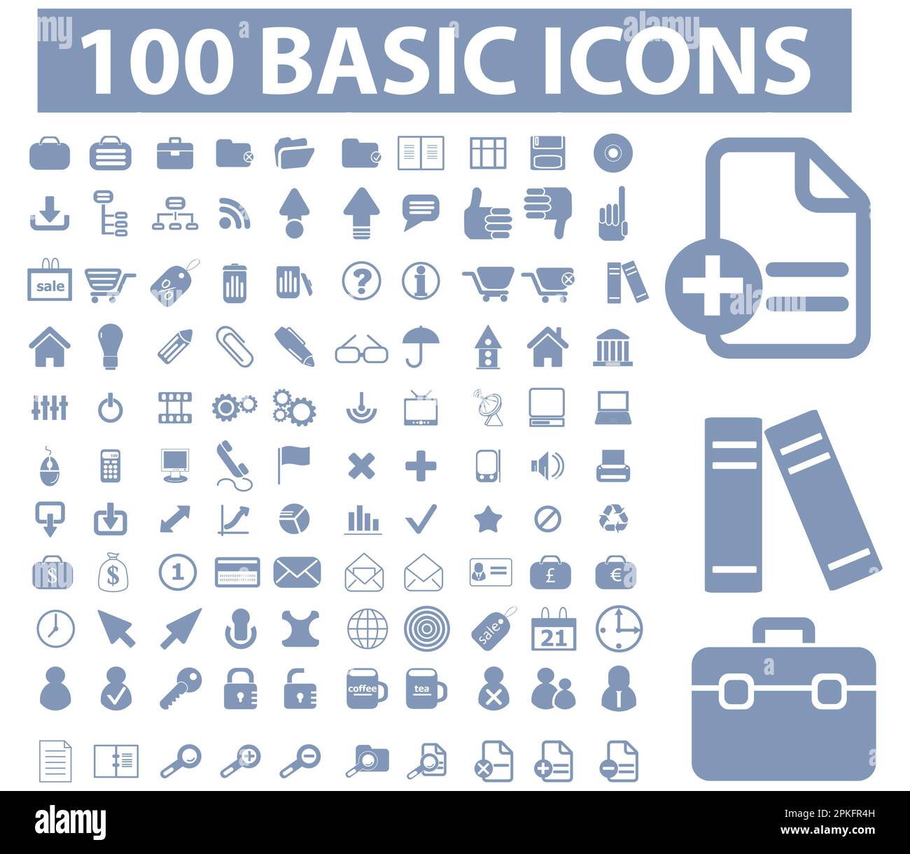 A set of 100 Basic icons vector illustration Stock Vector Image & Art ...