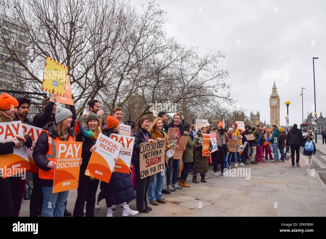 London, UK. 13th March 2023. BMA (British Medical Association) picket ...