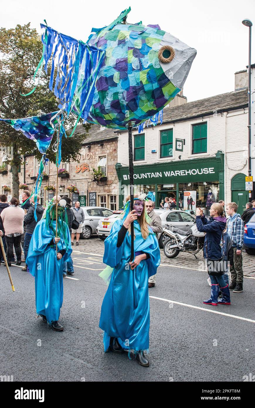 Giant fish at the Skipton Puppet Festival's parade 2015 Stock Photo - Alamy
