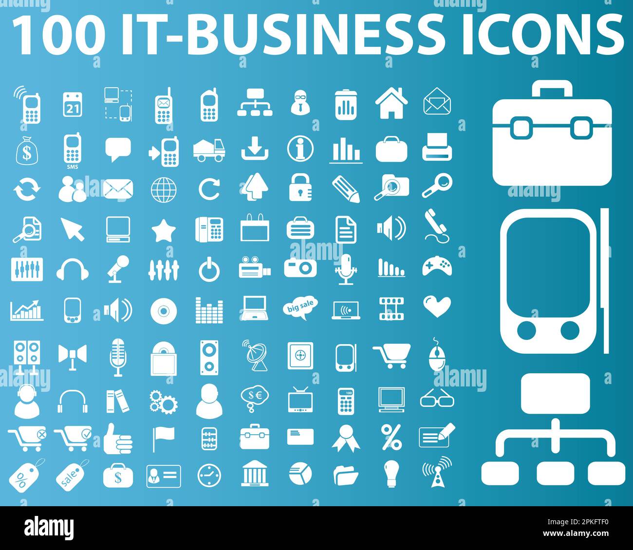 A set of 100 IT Business icons vector illustration Stock Vector Image ...