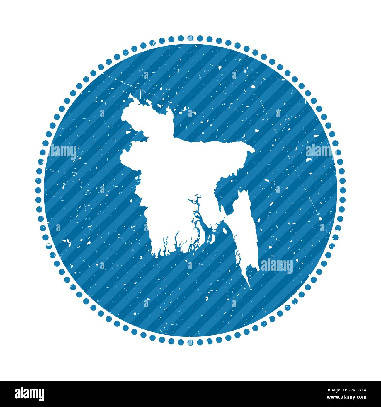Bangladesh striped retro travel sticker. Badge with map of country ...