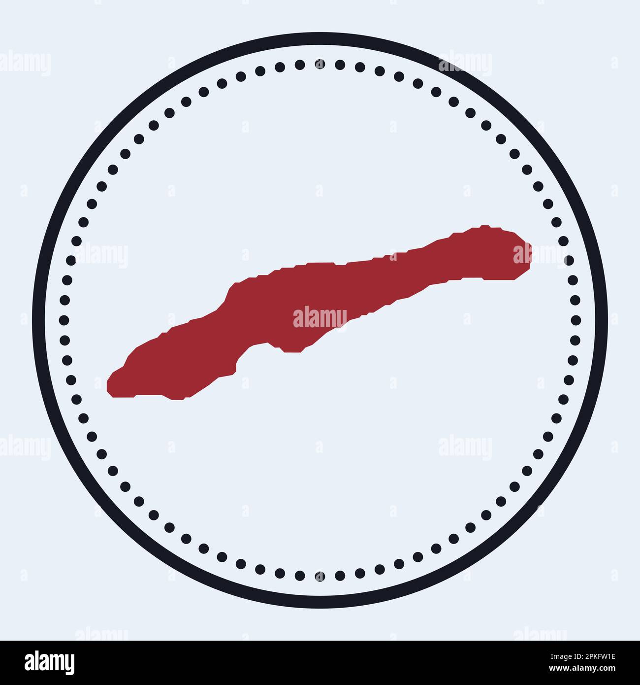 Little Cayman round stamp. Round logo with island map and title ...