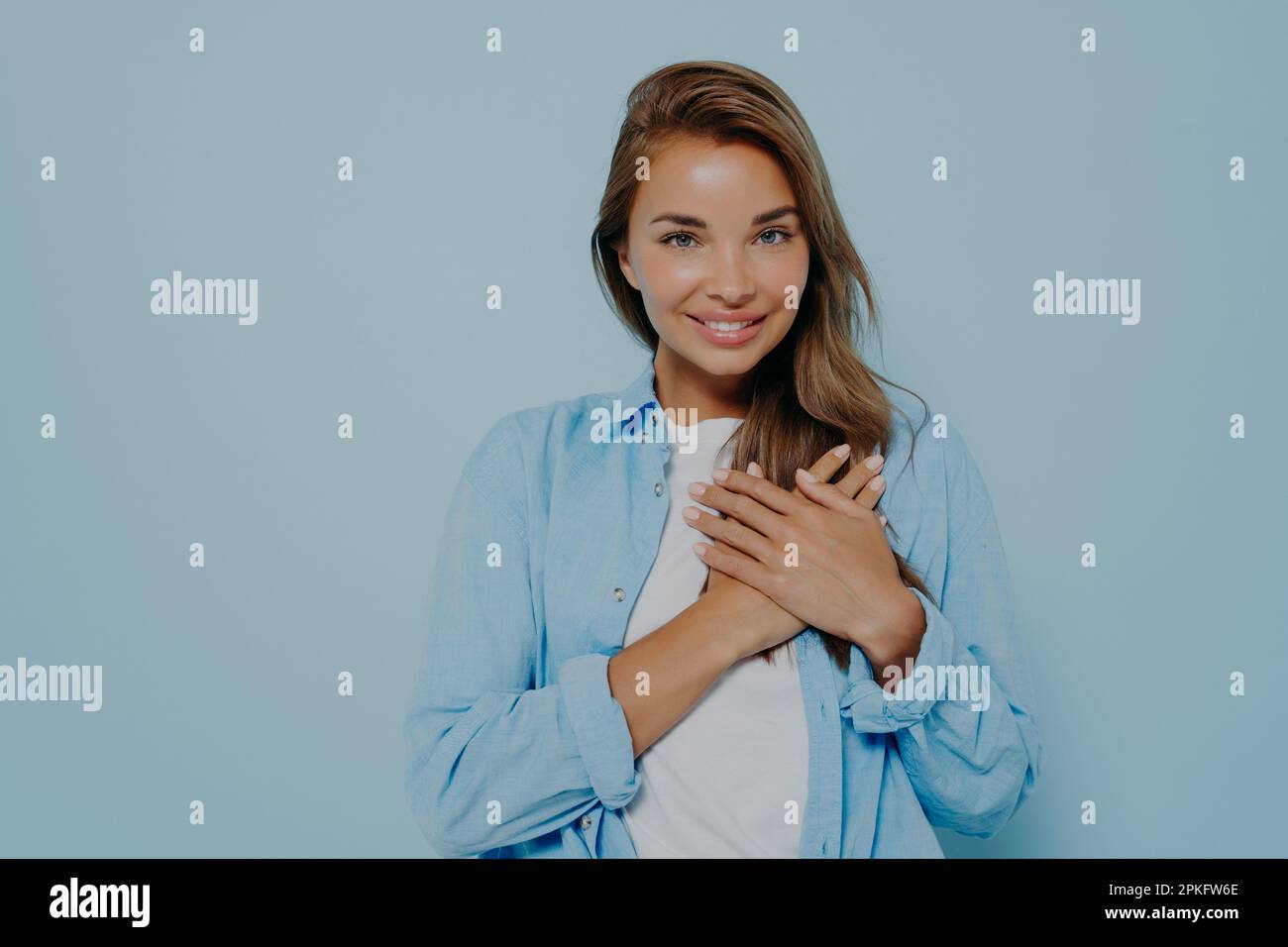 Student hands over heart hi-res stock photography and images - Alamy