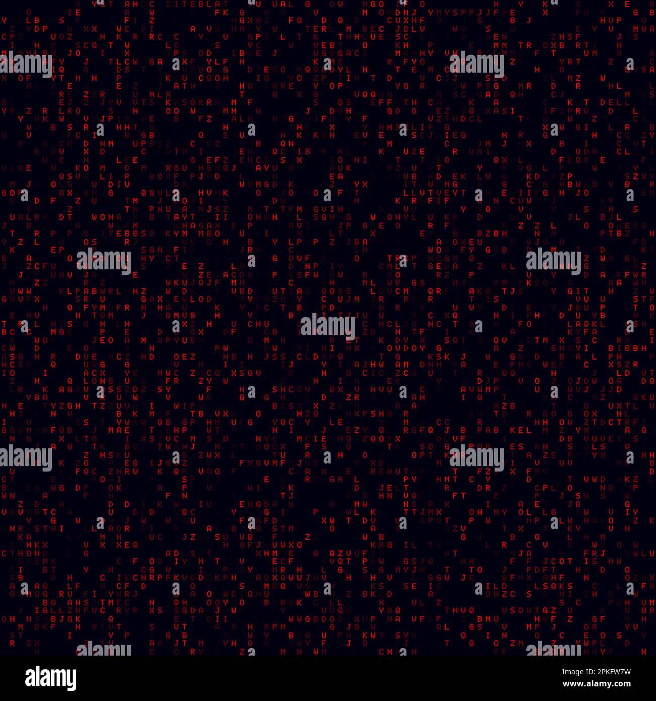 Abstract Technology Background. Red sparse alphabet letters background. Big sized seamless ...