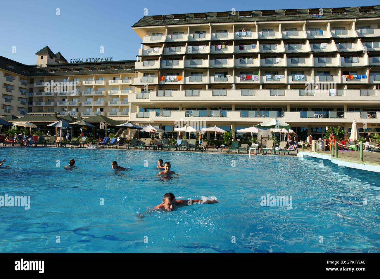 People having fun in the hotel pool Stock Photo - Alamy