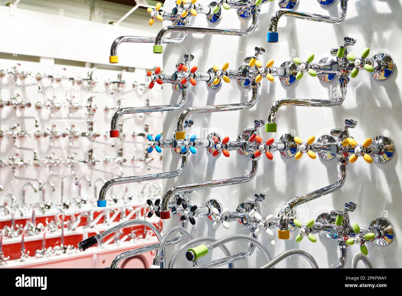Water faucets in hardware store Stock Photo - Alamy