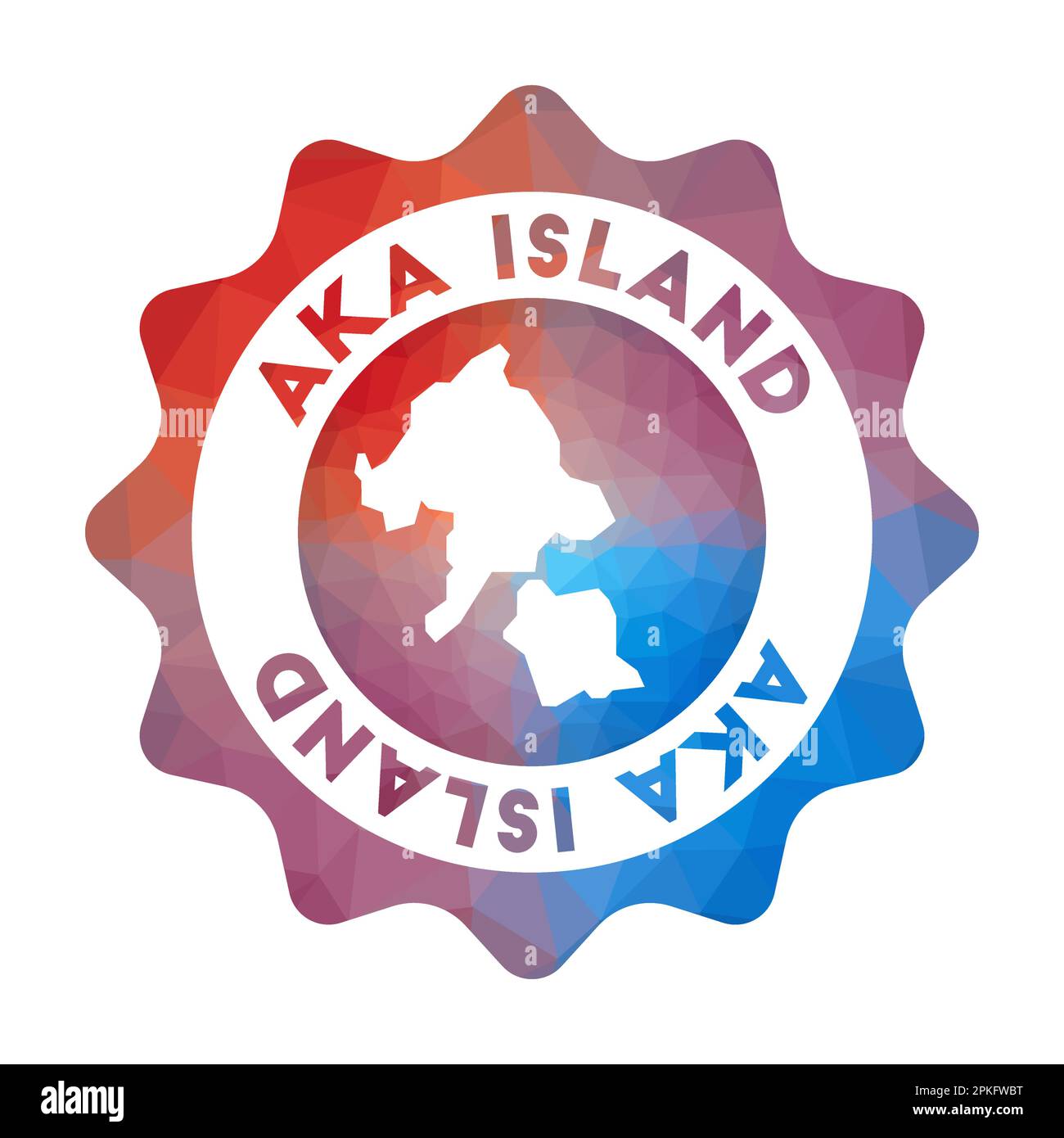 Aka Island low poly logo. Colorful gradient travel logo in geometric ...