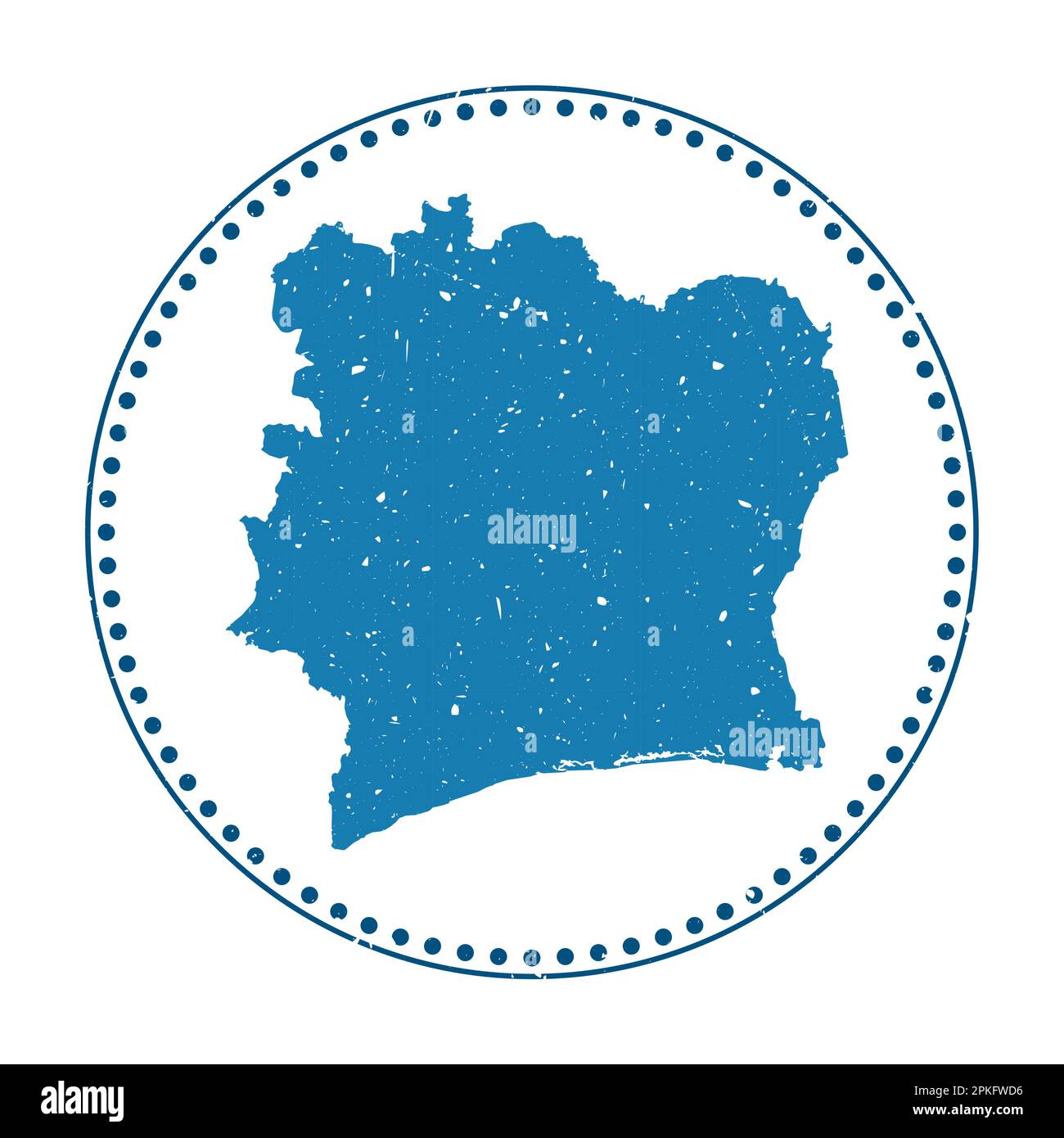 Ivory Coast sticker. Travel rubber stamp with map of country, vector ...