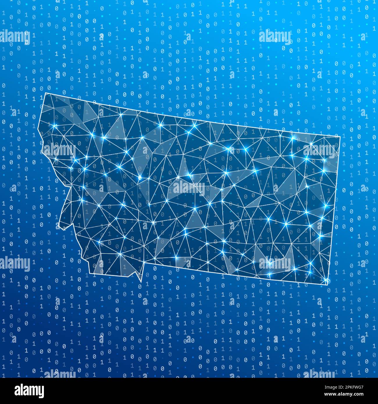 Network map of Montana. US state digital connections map. Technology ...