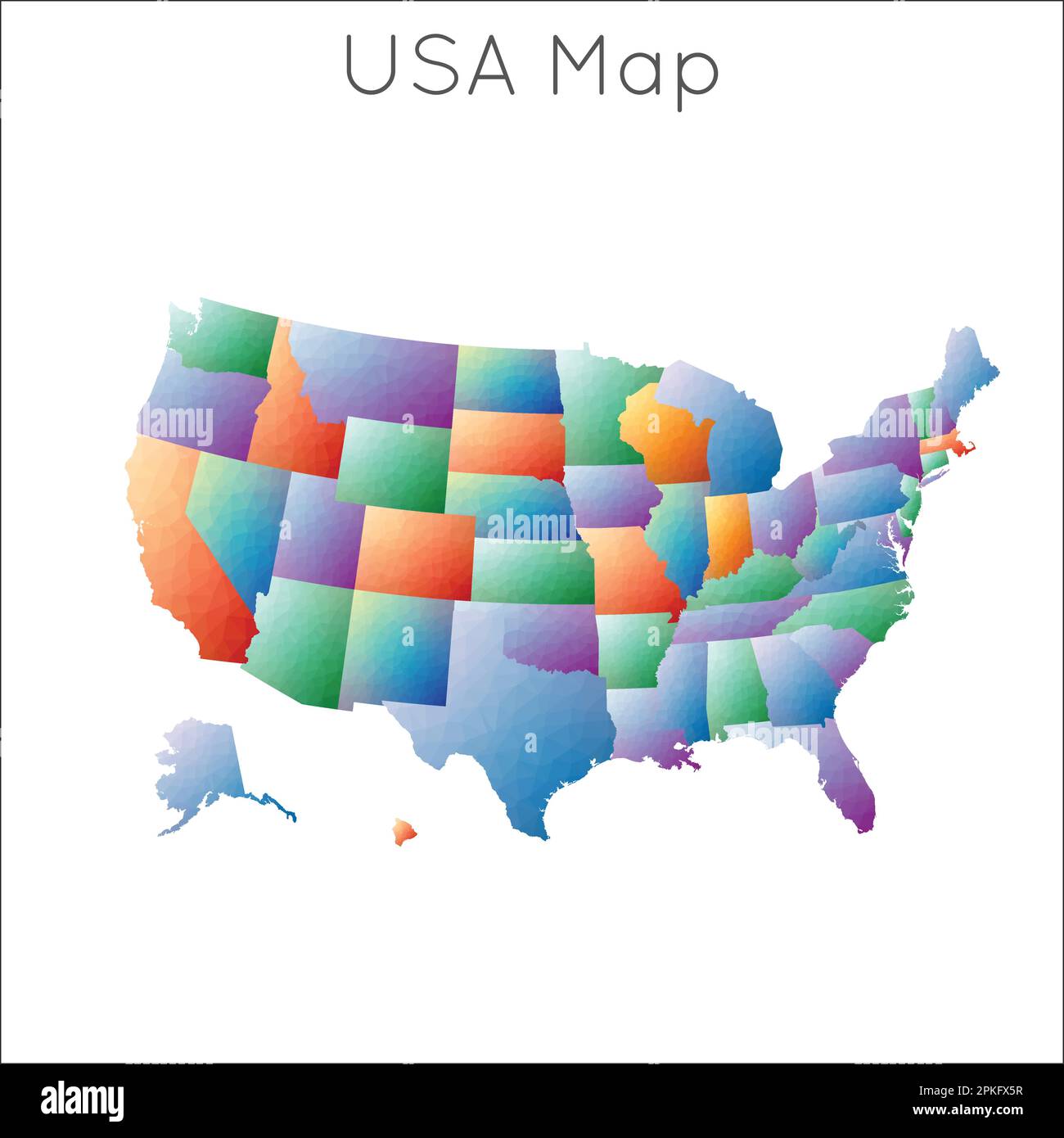 Low Poly map of USA. USA geometric polygonal, mosaic style map Stock ...