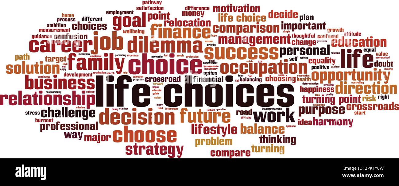 Life choices word cloud concept. Collage made of words about life ...