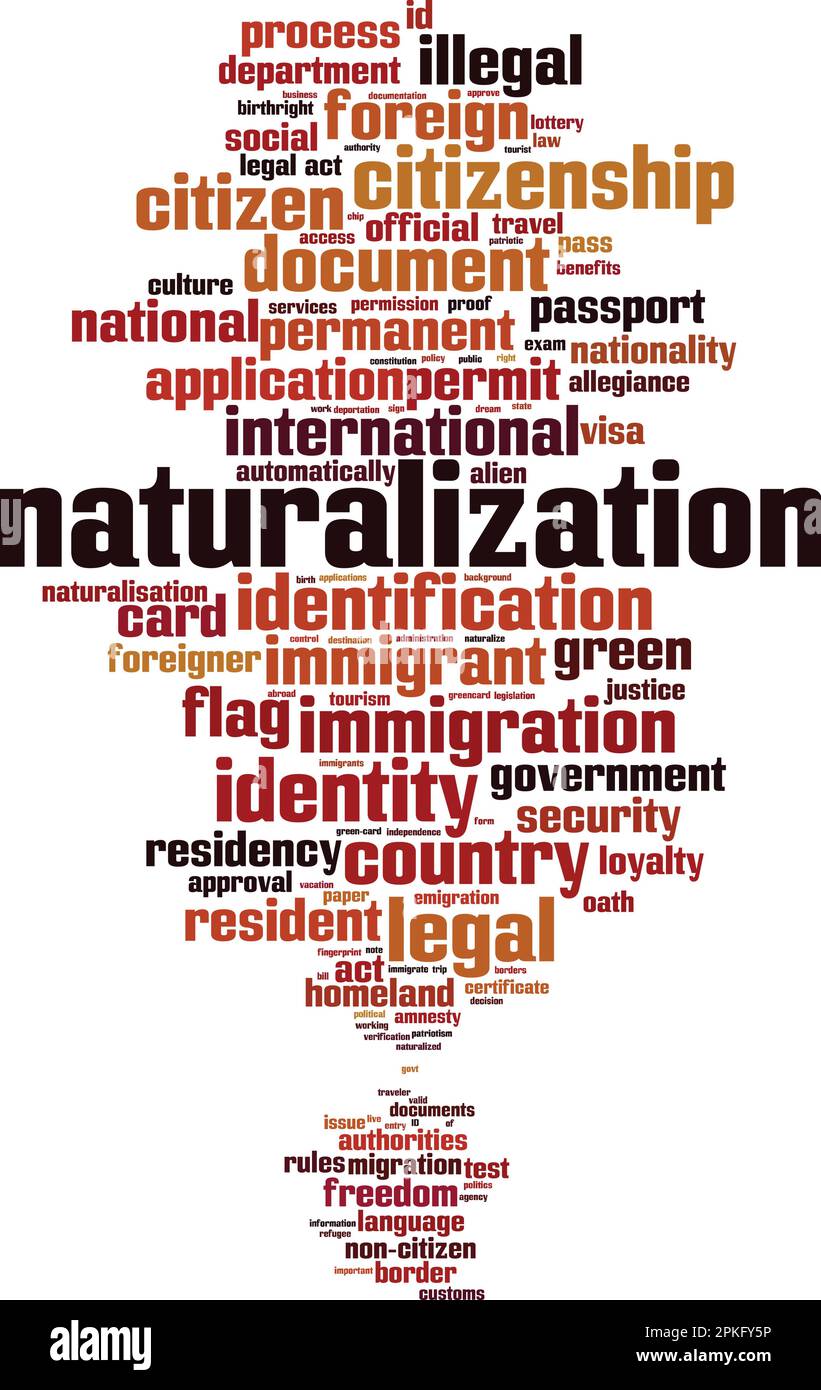 Naturalization, word cloud concept. Collage made of words about ...