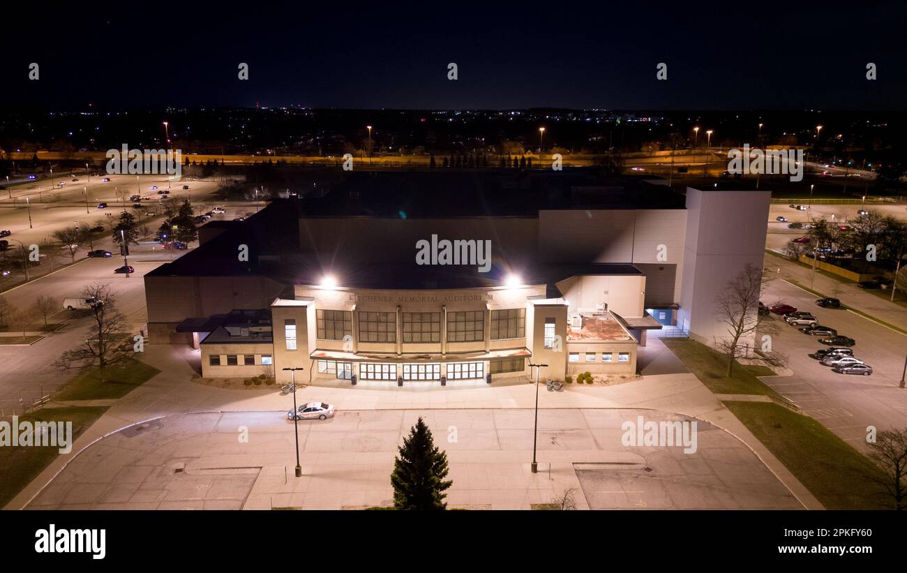 Kitchener Memorial Auditorium Aerial Night 2023, Luke Durda/Alamy Stock ...