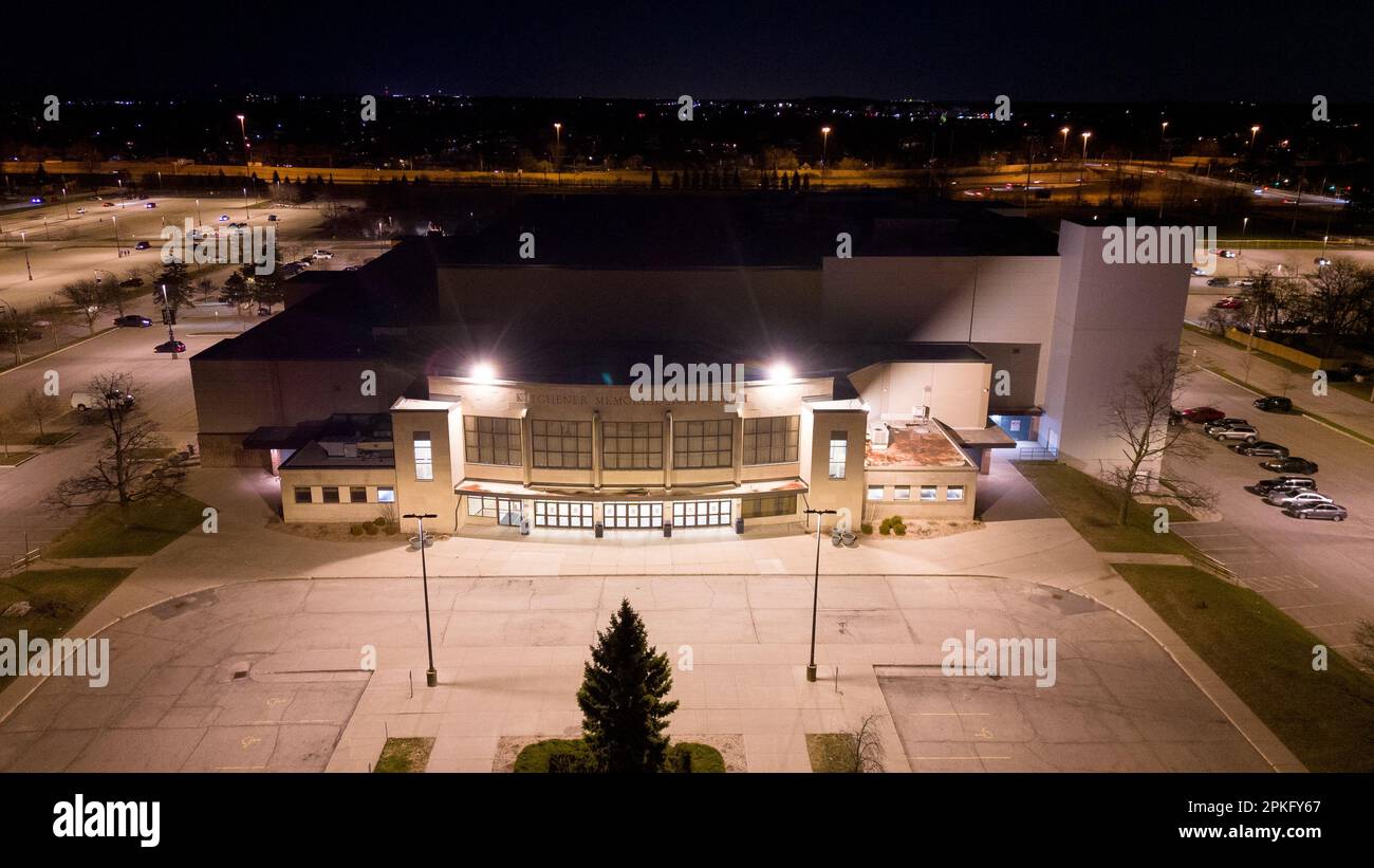Kitchener Memorial Auditorium Aerial Night 2023, Luke Durda/Alamy Stock ...