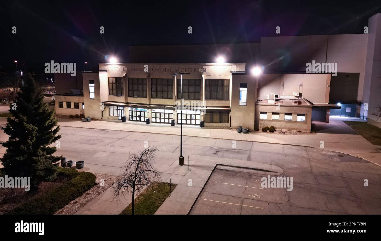 Kitchener Memorial Auditorium Aerial Night 2023, Luke Durda/Alamy Stock ...