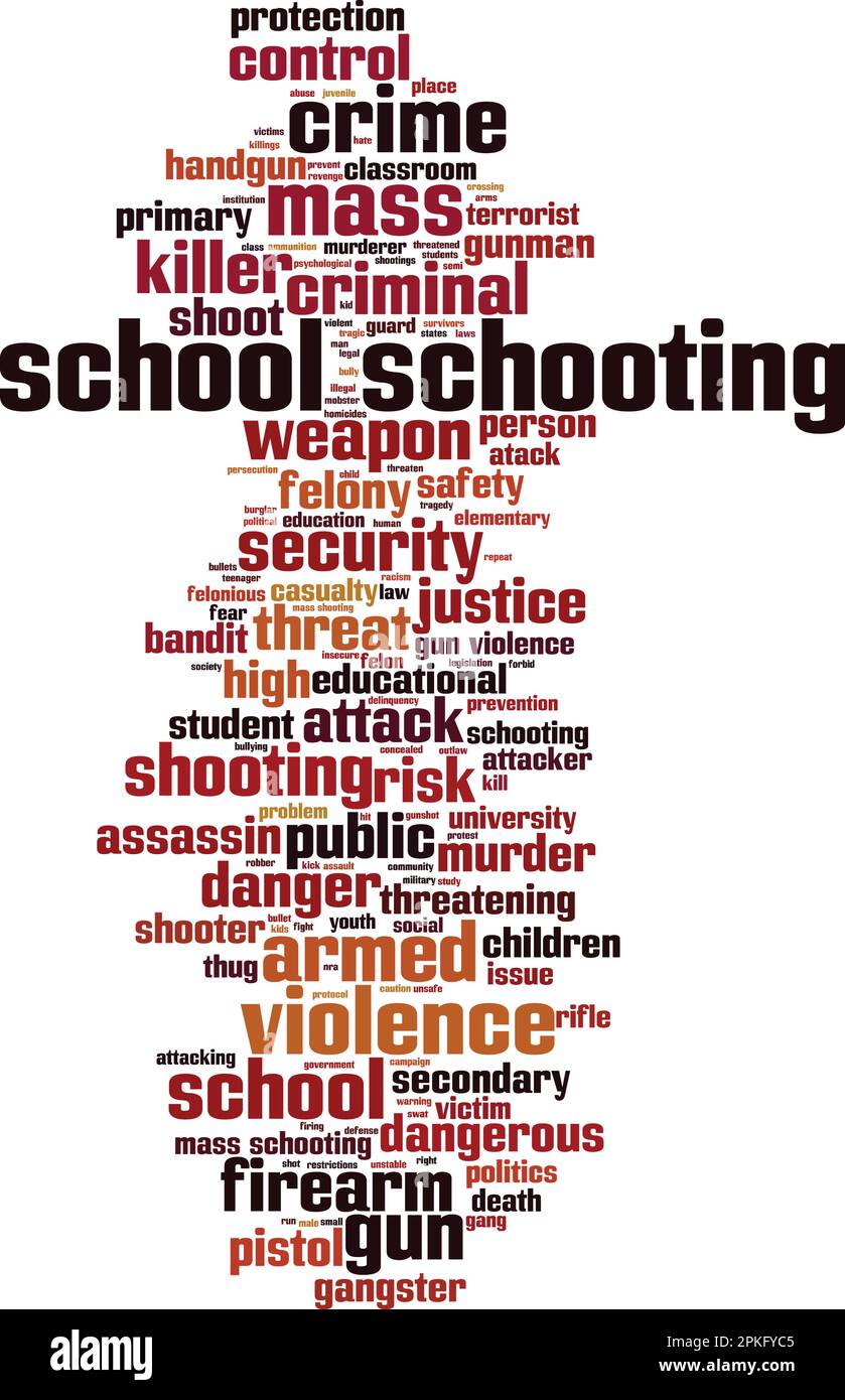 School schooting word cloud concept. Collage made of words about school ...