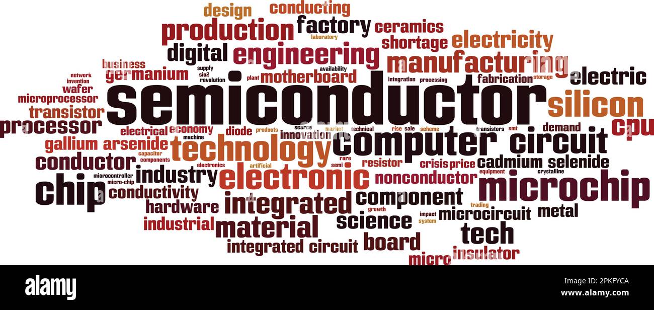 Semiconductor word cloud concept. Collage made of words about ...