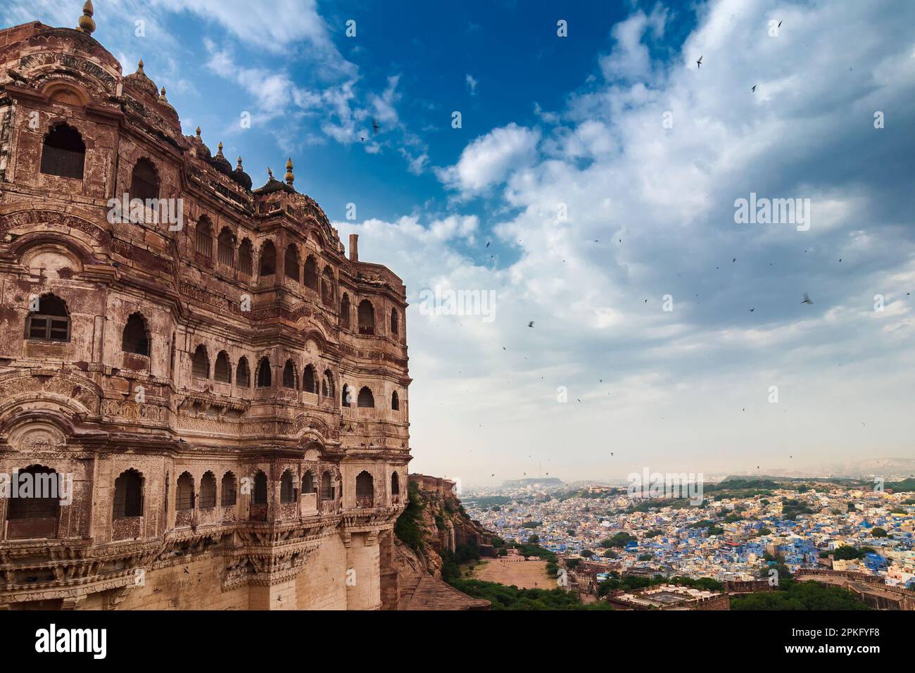 View of Mehrangarh fort with distant view of blue city Jodhpur ...