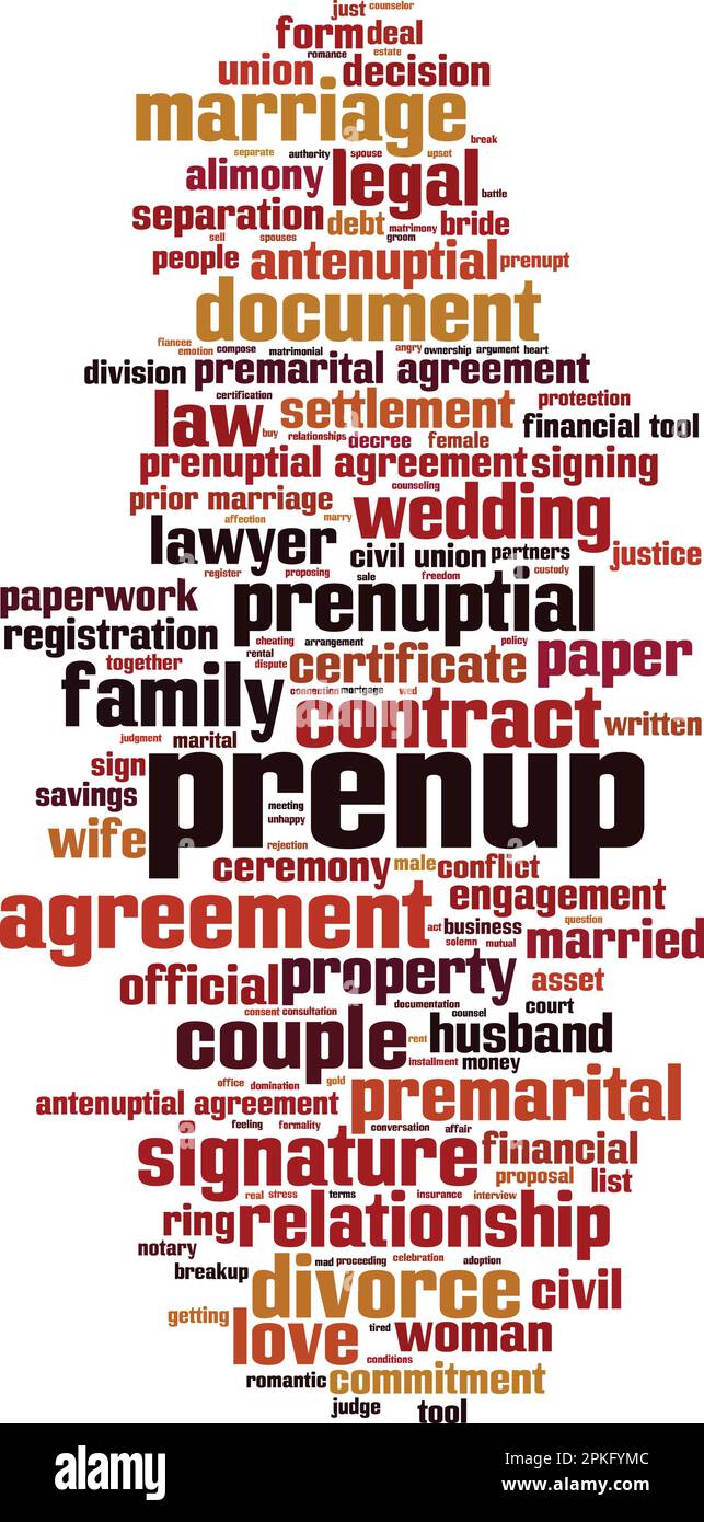 Prenup word cloud concept. Collage made of words about prenup. Vector ...