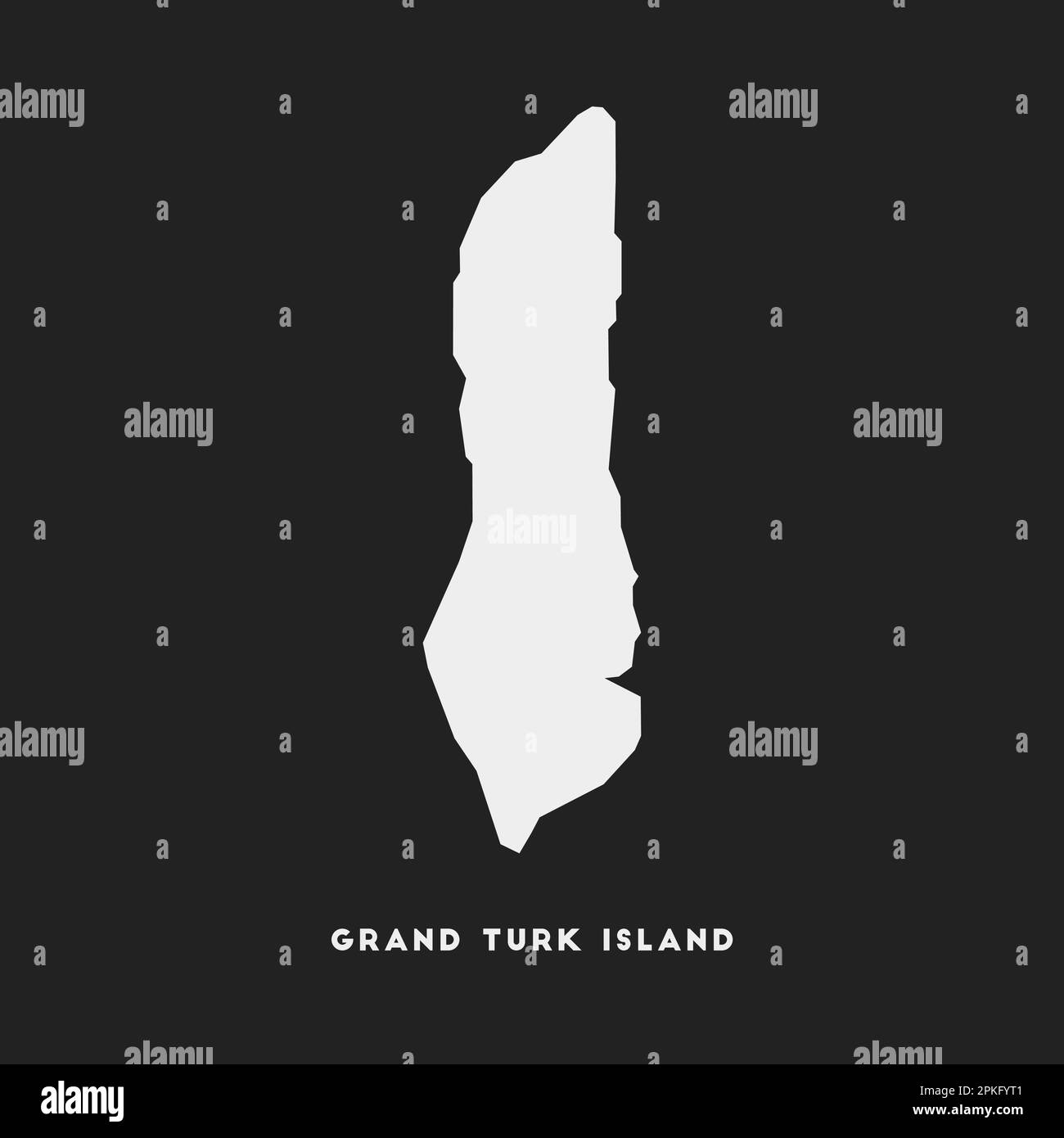 Grand Turk Island icon. Map on dark background. Stylish Grand Turk ...