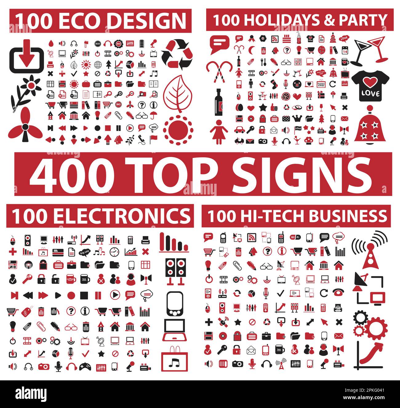 A mega set of 400 icons pack vector illustration Stock Vector Image ...