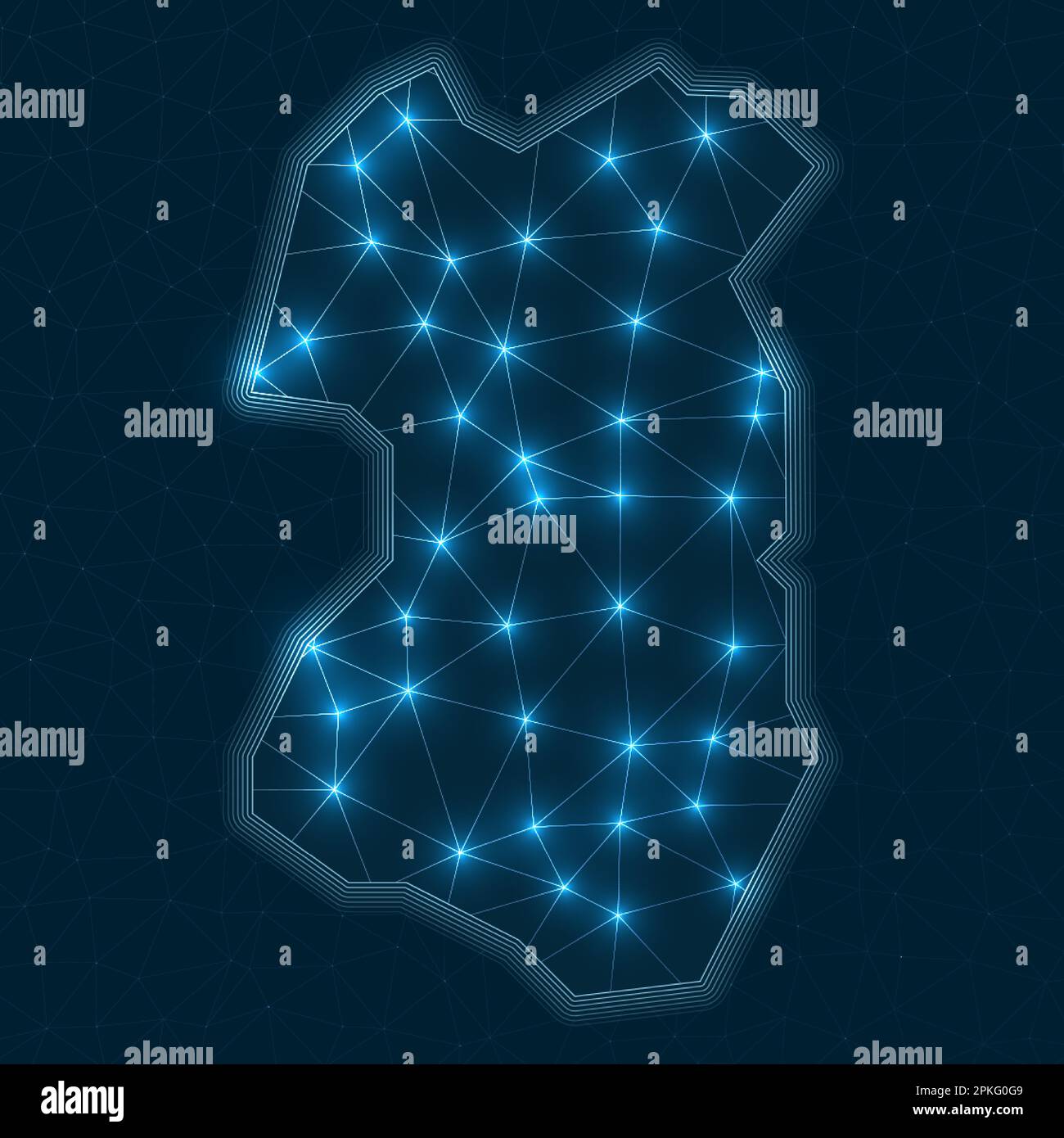 Tenggol Island network map. Abstract geometric map of the island ...